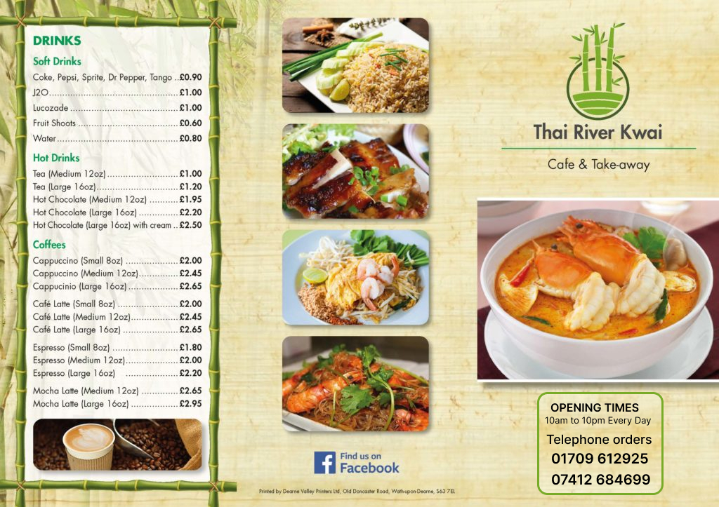 Thai River Kwai Menu